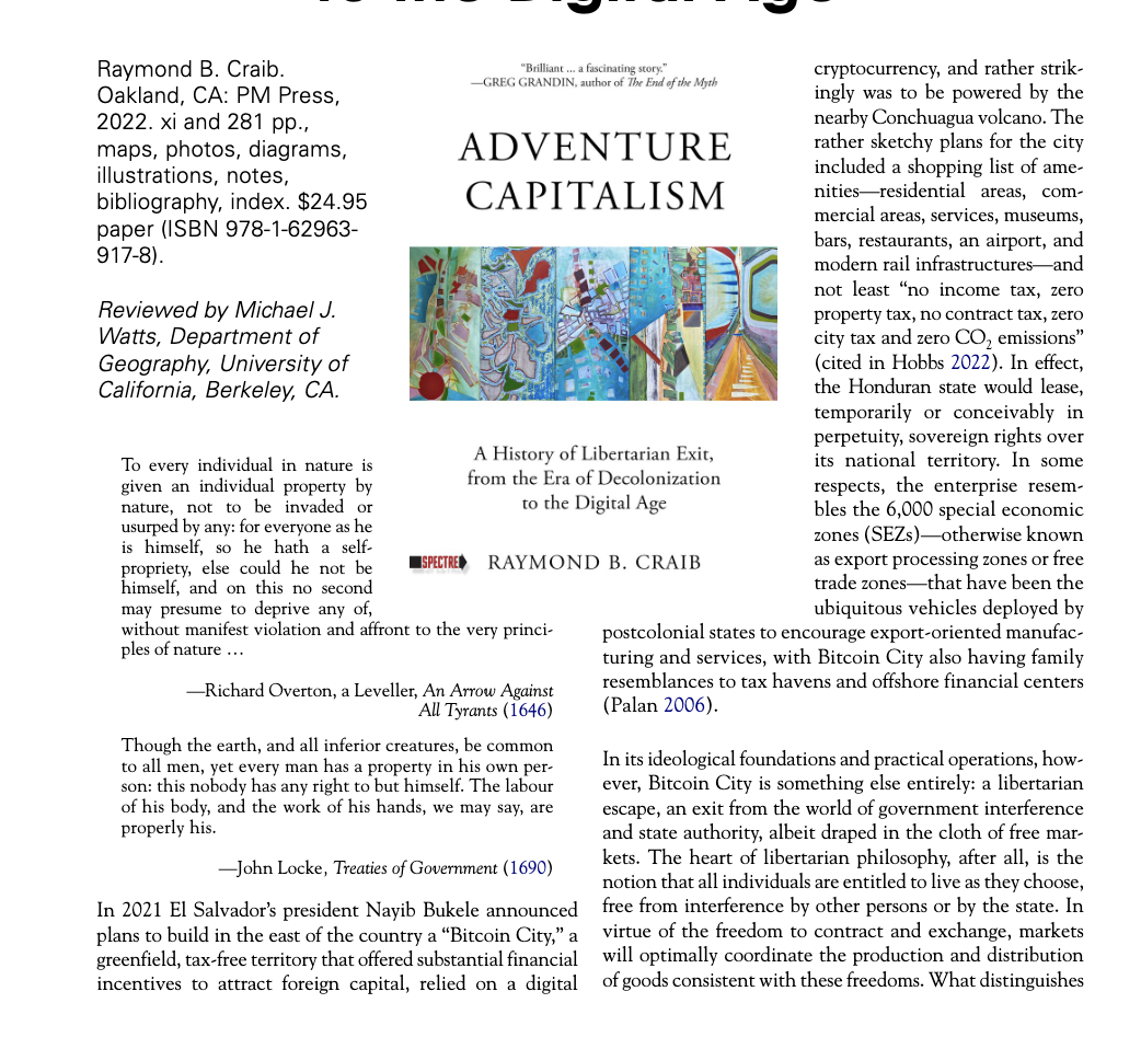 Raymond Craib talks about Adventure Capitalism in The Anti-Dystopians ...